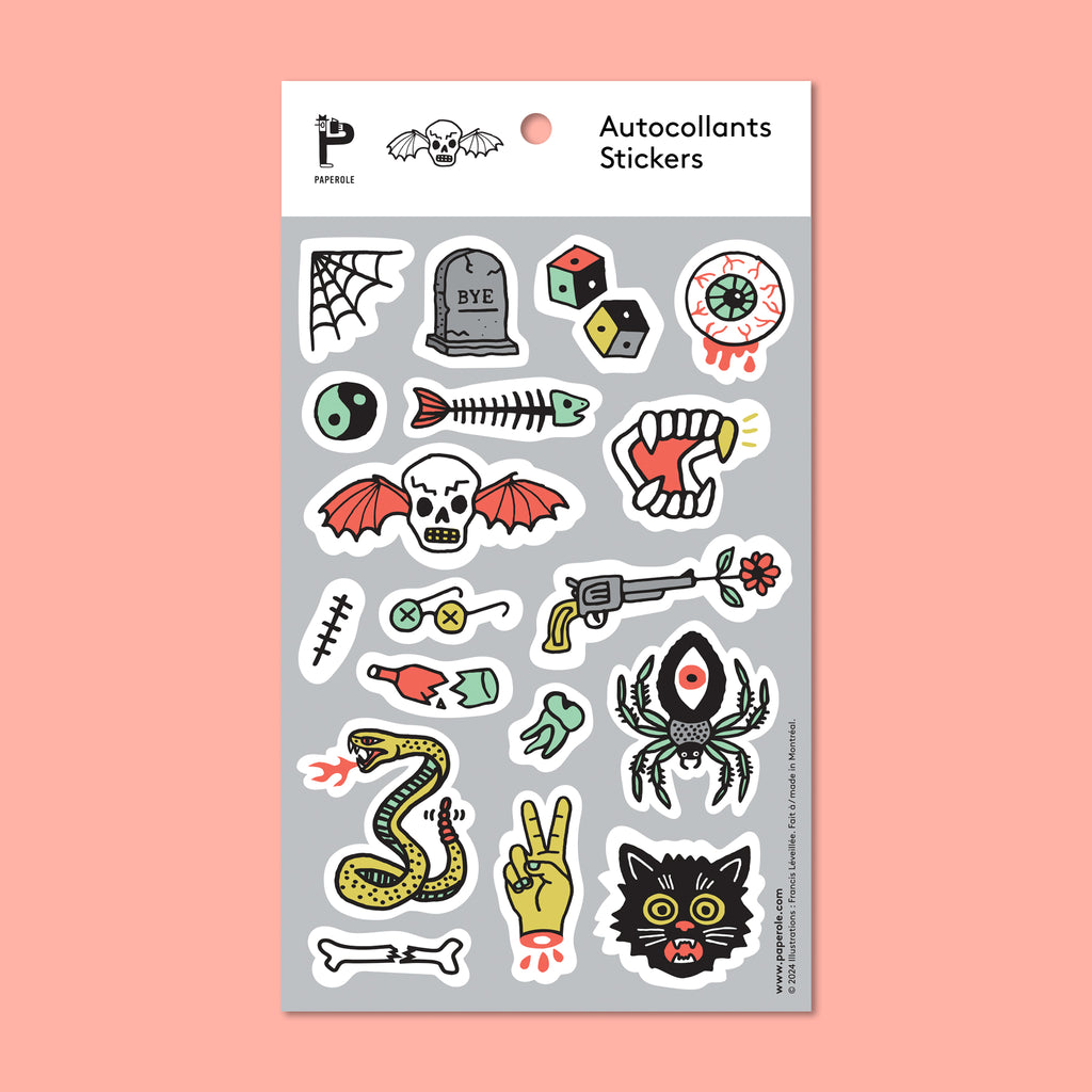 INK & BONES – Sticker Sheet – Paperole
