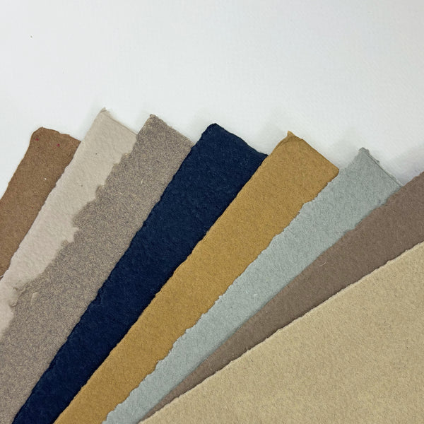 8 ARTISANAL 100% COTTON RAG PAPER 11x15" SHEETS, NEUTRAL COLORS — by P ...
