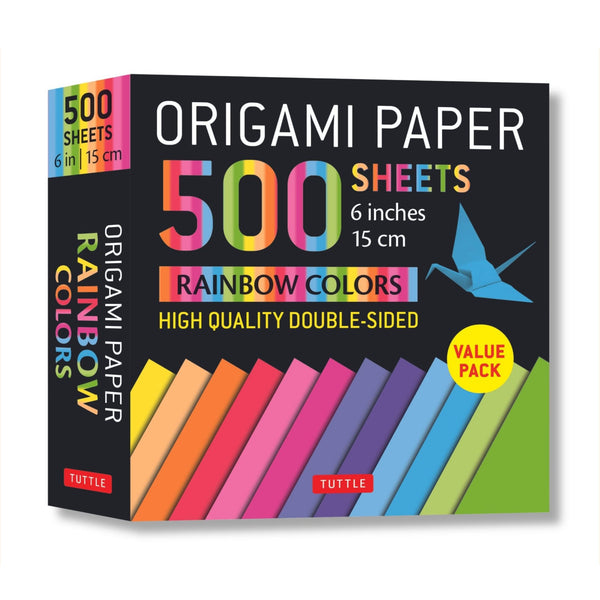 ORIGAMI PAPER 500 SHEETS RAINBOW COLORS 6x6" – Paperole